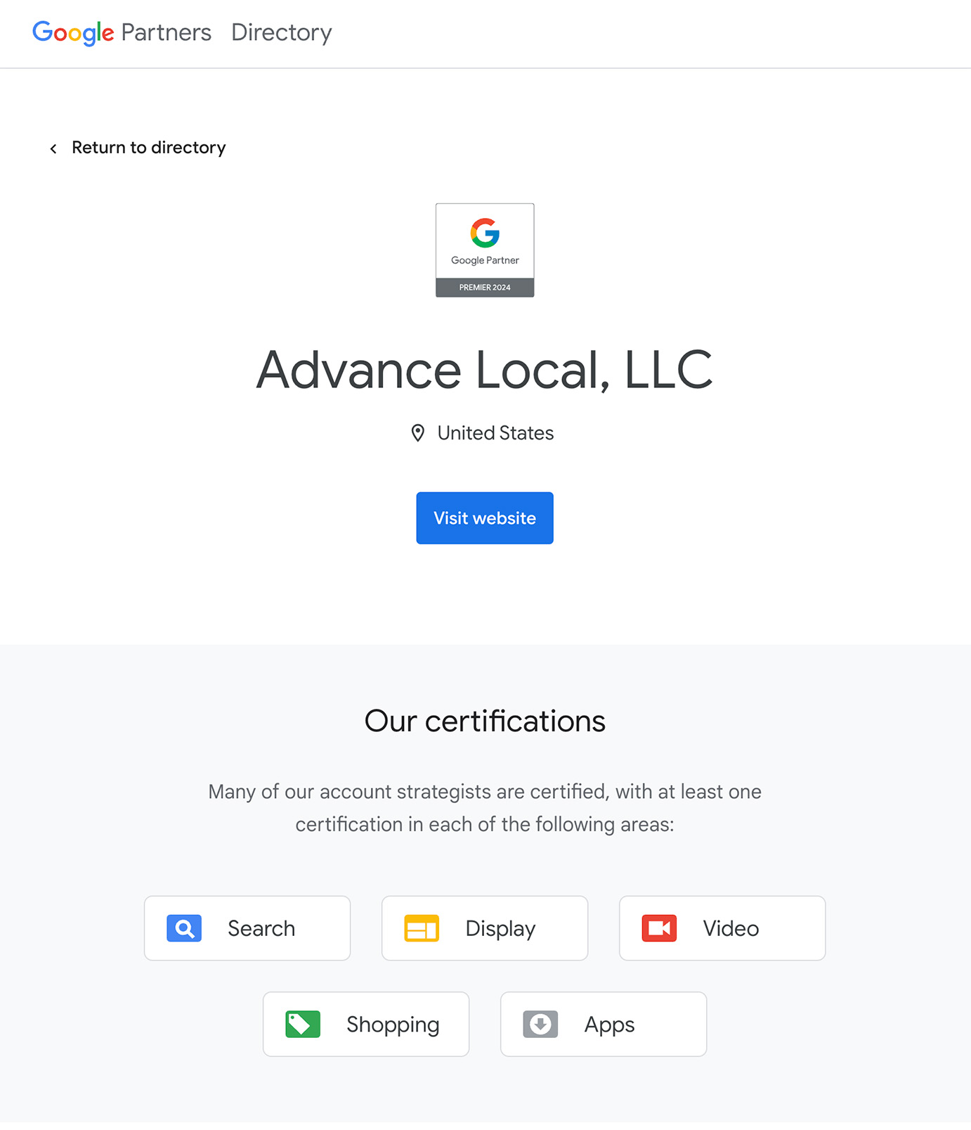 Advance Local recognized once again as 2024 GOOGLE Premier Partner ...